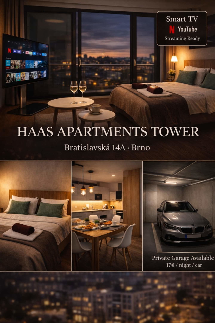 Deluxe Apartment In Tower With Balcony And Parking - ブルノ