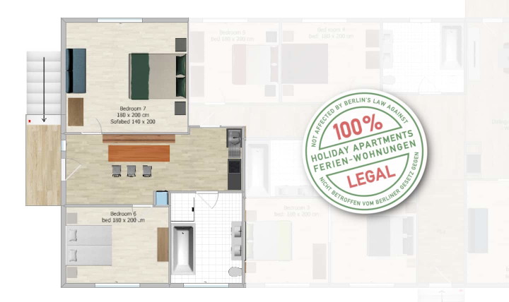 [Ru2] 2 Bedroom, @Subway, Park Ex-airport Tmplhf - Berlin