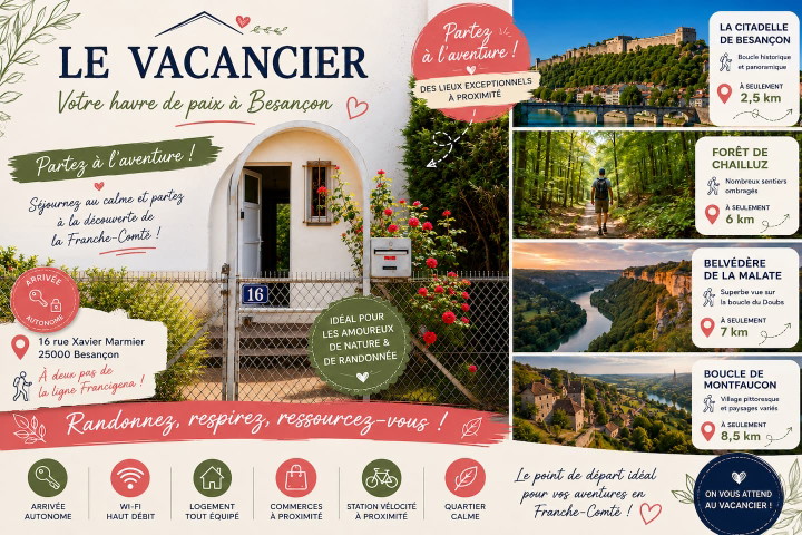 Le Vacancier: Terrasse, Confort, Vélos En Sécurité - Besançon
