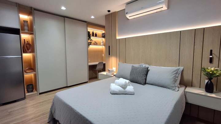 Flat 12th Floor|queen Bed|4 Guests|pool|gym|garage|ac - Guarulhos