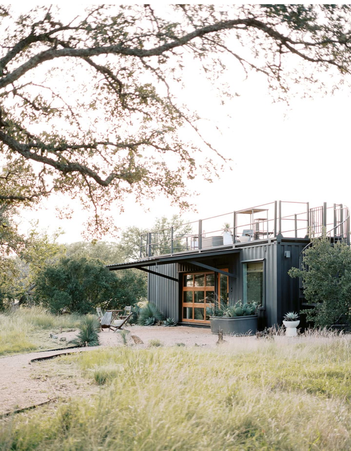 Modern Container On 27 Acres Rooftop Tub & Firepit - Texas