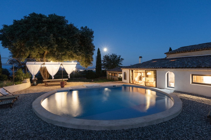 Mas Provençal Avec Piscine - Vue Panoramique - Ardèche
