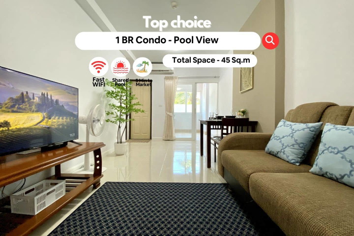 Relaxing Pool-view 1br Condo | Wifi | Phuket Town - Phuket