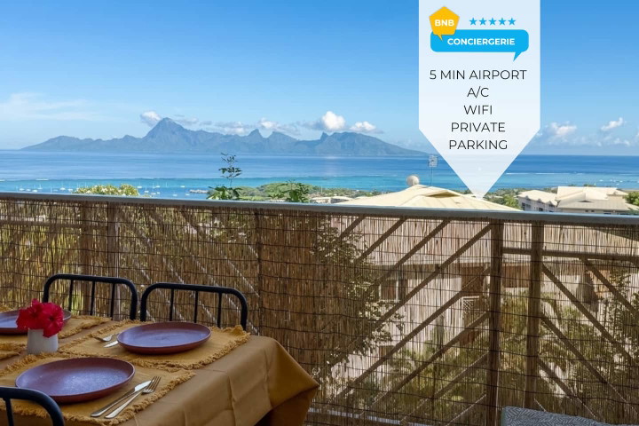5 Min From The Airport: Charming Apartment Facing Moorea - French Polynesia