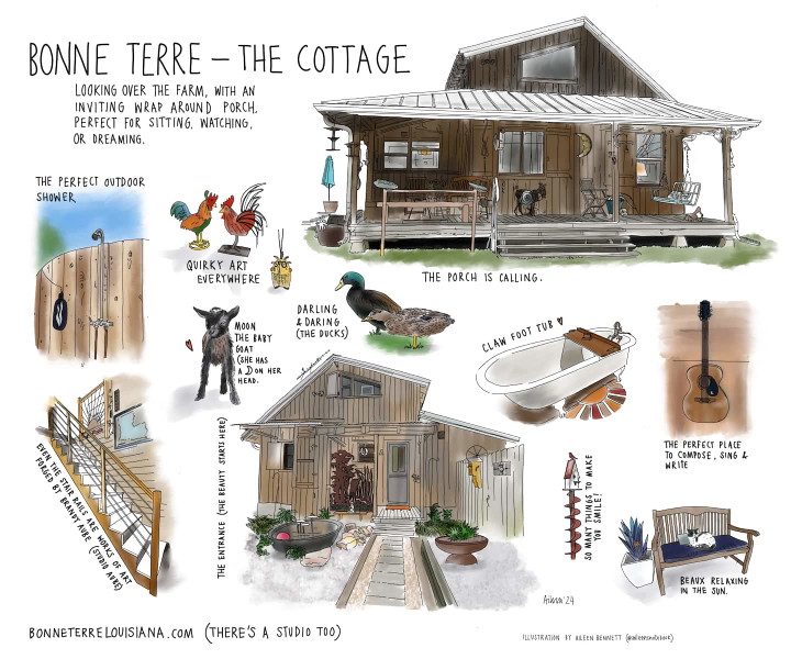 Bonne Terre Cottage: Farmstay  Getaway   Retreat - Louisiana