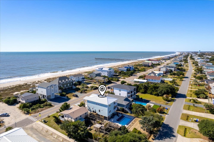 New Beach Home With Pool + Ocean Views, Sleeps 17! - Oak Island, NC
