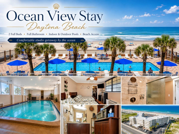 Ocean View Studio | 2 Pools + Beach Access - Daytona Beach, FL