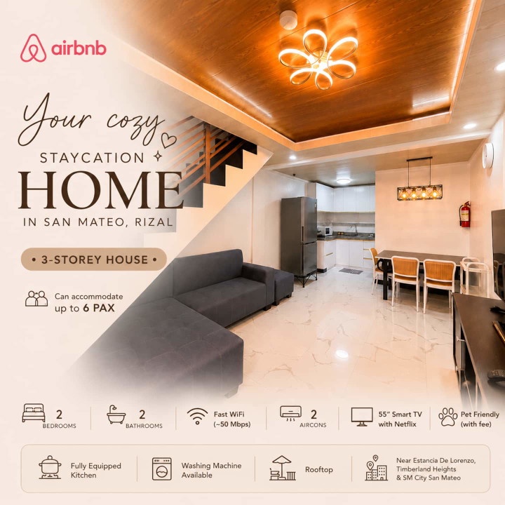 Cozy & Aesthetic 2br, 3-storey Home W/ Rooftop - Antipolo