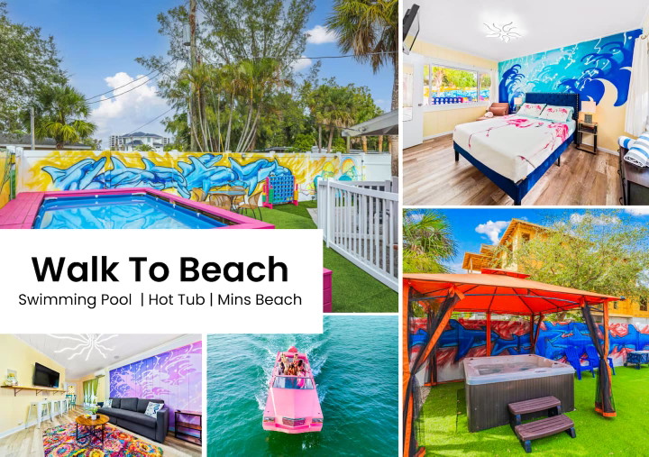 Modern & Bright Escape: Mins Beach, Pool, Hot Tub! - Siesta Key, FL