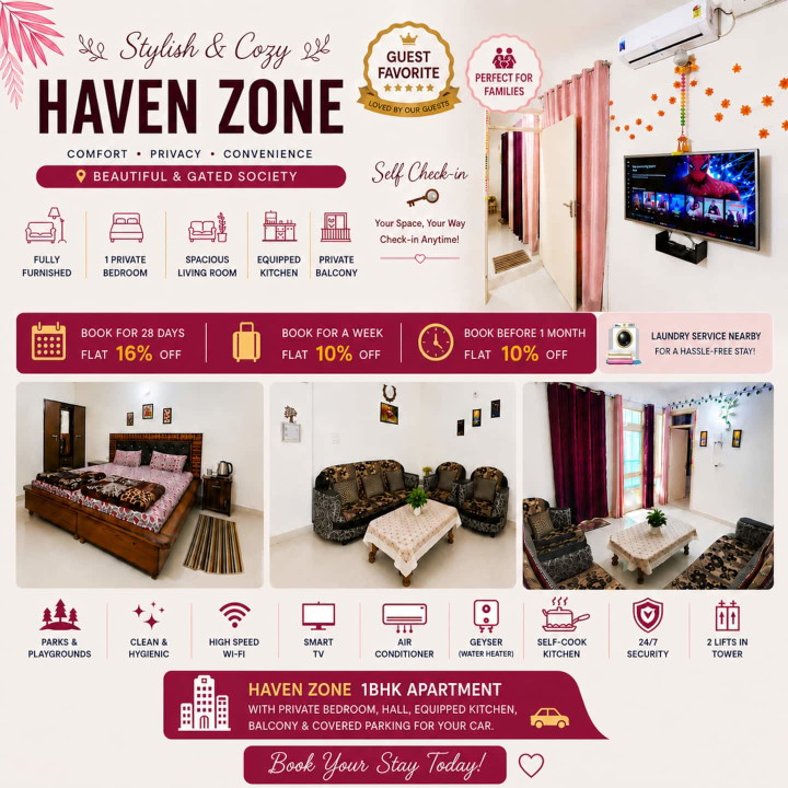 Independent, Peaceful, Cozy 1bhk-haven Zone Mohali - Sahibzada Ajit Singh Nagar