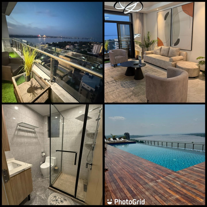 Breathtaking River Views | Modern 2bed, Pool & Gym - Kinshasa
