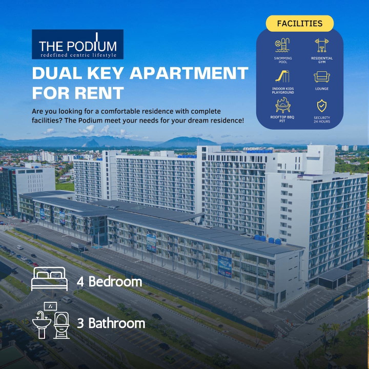 Family-friendly Dual-key Apartment At The Podium - Kuching