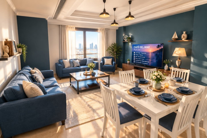 Blue Mirage In Pearl, 2bd With City View & Balcony - Doha