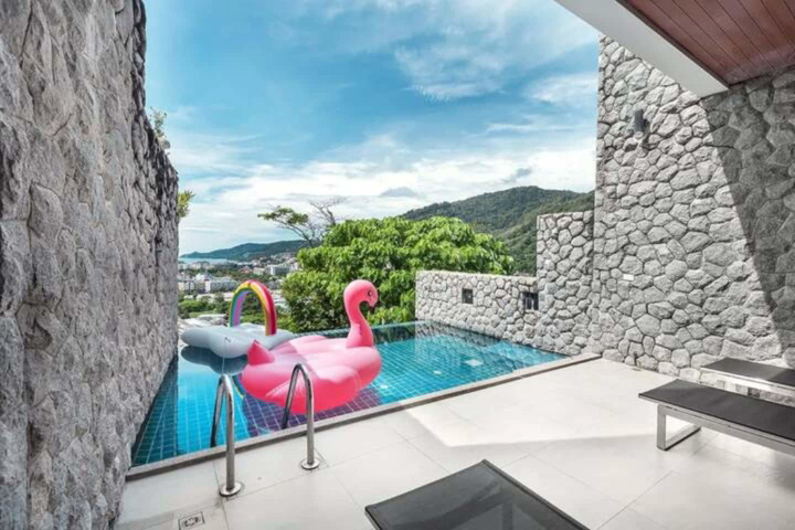 Patong Villa1: Villa Avec Piscine Et 3 Chambres [Deux Chambres Avec Vue Sur La Mer] Proche De La Plage De Karon à L'ouest De Patong [Gouvernante Chinois] - Patong Beach