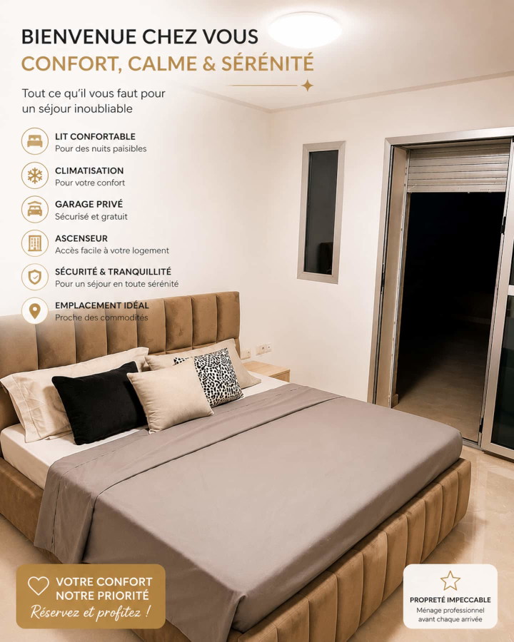 Appartement Climatisé Wifi & Garage & Ascenseur - Oujda