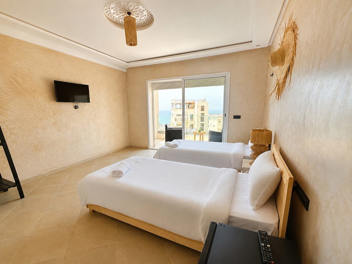 Twin Pool Panoramic Rooftop Sea View & Sunset - Imsouane