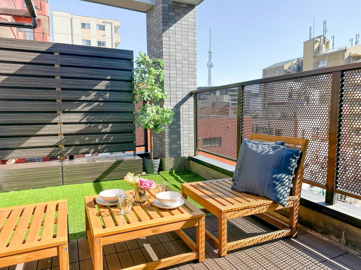 Private Terrace With Skytree View | Airport Transfer | Within Walking Distance Of Asakusa | Direct Access To Ueno, Akihabara And Ginza | Clothes Dryer Available - Akihabara