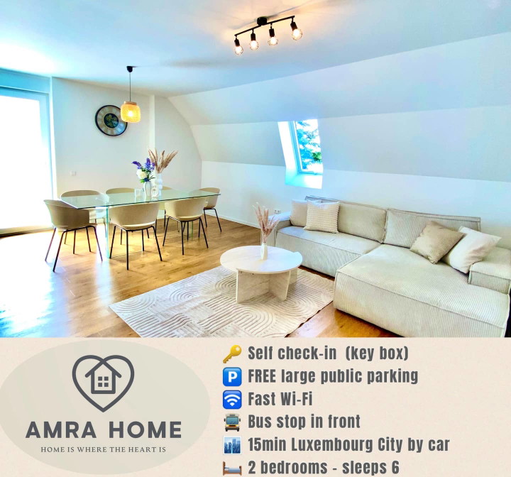 Amra Home: Modern 2 Bedroom Apartment - Luxembourg
