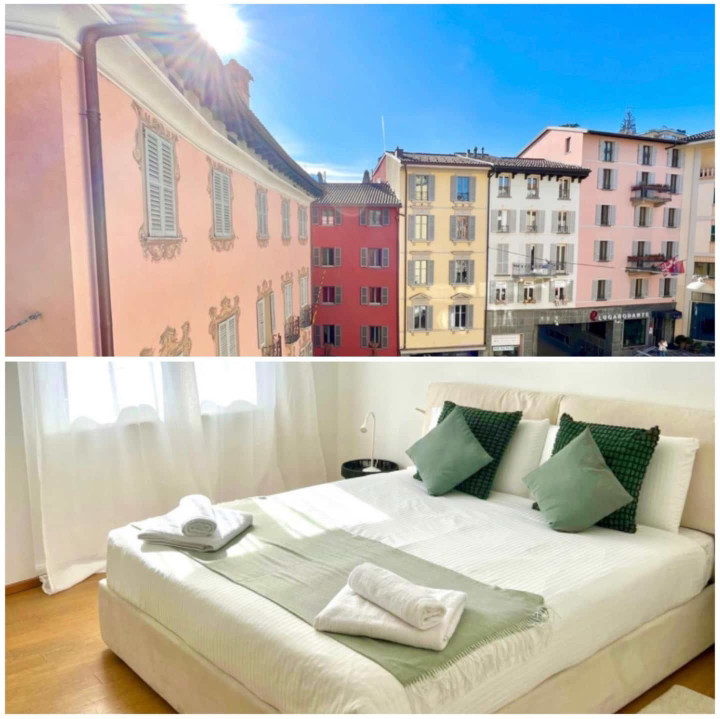 Vue Romantique Sur Le Lac Et Les Montagnes Au Cœur De Lugano - Lugano
