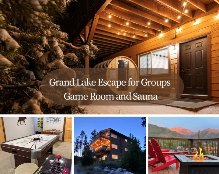 Sleeps 16 | Walk To Grand Lake & Town | Sauna, Theater & Game Room | Lake View! - Grand Lake, CO