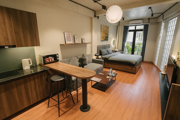 Studio City View/netflix/washer/balcony/stair 4 - Hanoi