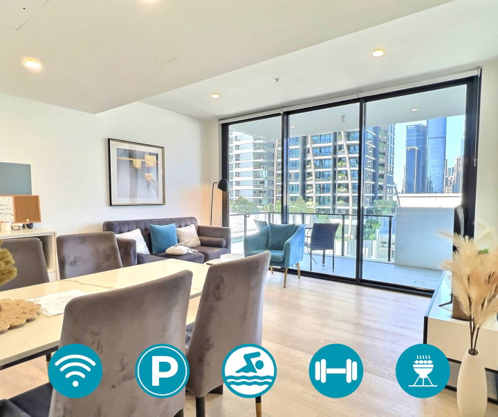 City & Pool View Modern 2 Beds/top Location/free P - Brisbane