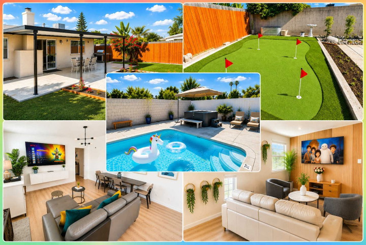 Twin Disney Villas 8br, Pool, Mini Golf, Games - Anaheim, CA