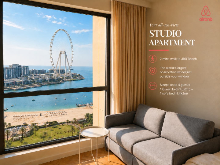 2min To Beach,jbr Full Sea View Studio Apart Fit4 - Dubai Marina