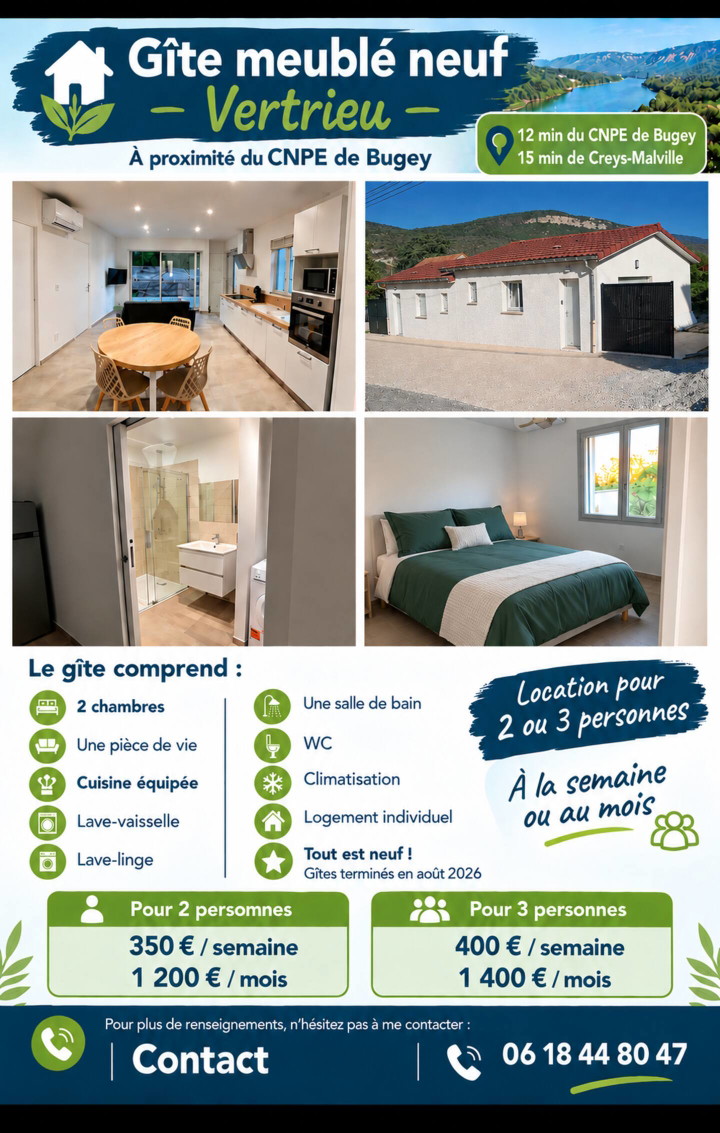 Location Gîtes Neuf Proche Bugey Et Malville. - Isère