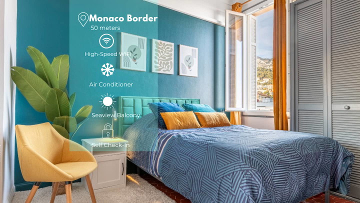 Monaco Seaview Border- 1bdr Flat- 2beds - 4 Guests - Monte Carlo