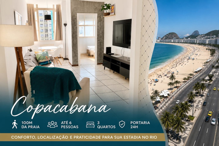Amplo Apto Em Copacabana3 Quartosquadra Da Praia - Rio de Janeiro