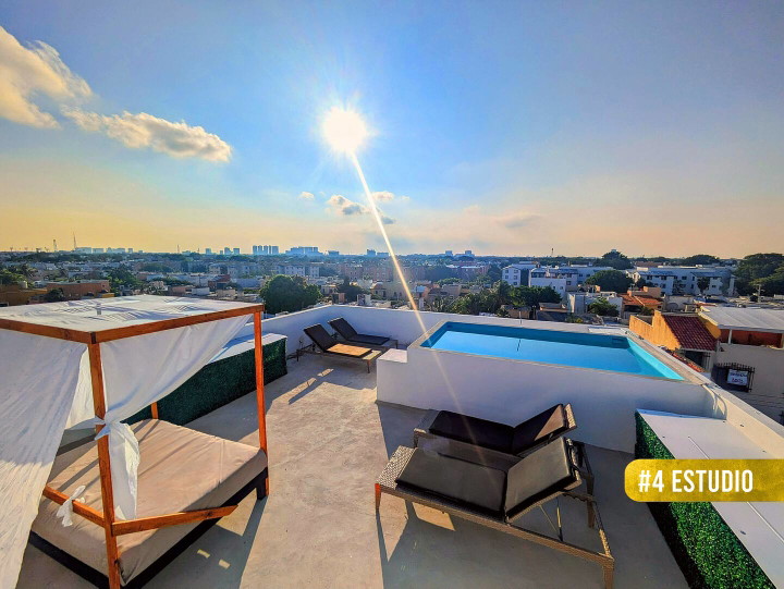 Rooftop Pool Studio Full-equipped & 15min To Beach - Cancún