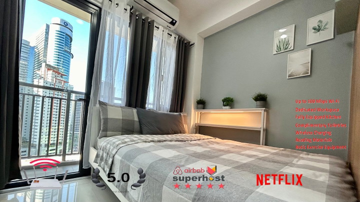 Homey 1br-balcony, Skylineview, 200mbps Wifi @Lush - Manila