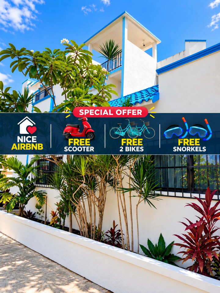 King Size | 500 Mbps Wifi | Scooter + Bikes Freeღ - Cozumel