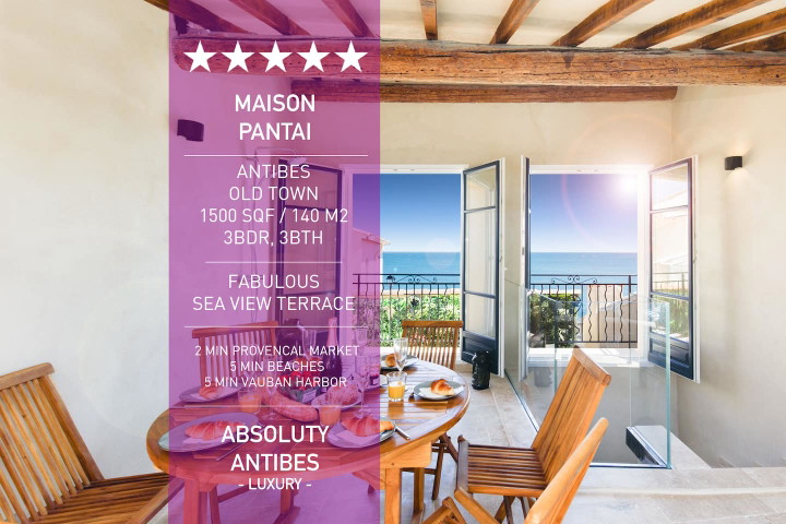 Retraite Dans Le Vieux Antibes 3 Chambres, Terrasse Et Vue Sur La Mer - Antibes
