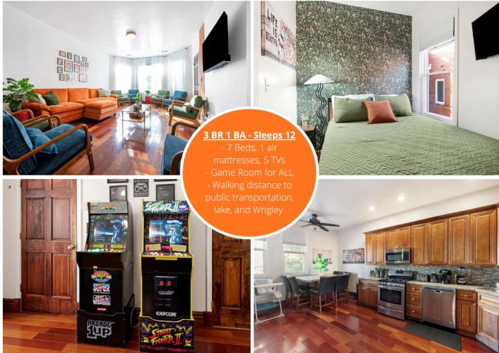 Fun Wrigleyville Getaway | 3br | Games & Arcades - Chicago, IL