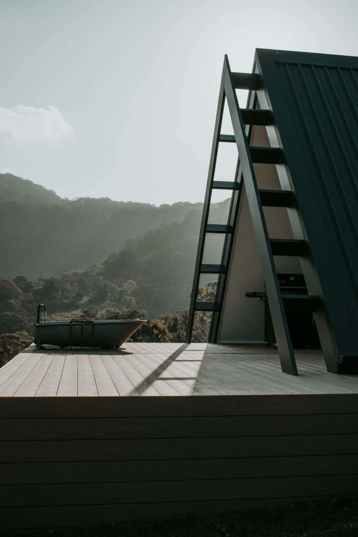 Cedar View | Luxury A-frame Outdoor Bath Jamberoo - Jamberoo
