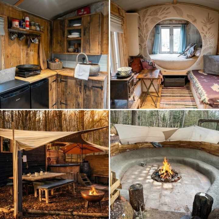 Shepherds Hut With Private Wood Fired Hot Tub - Worcestershire