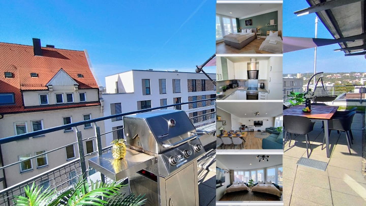 Penthouse For 7 People|work Space|terrace|barbecue - Ulm