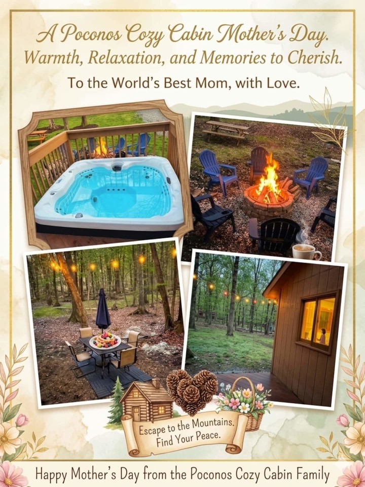 Private Pocono Cabin Hot Tub+fire Pit+bbq Sleeps 8 - East Stroudsburg, PA