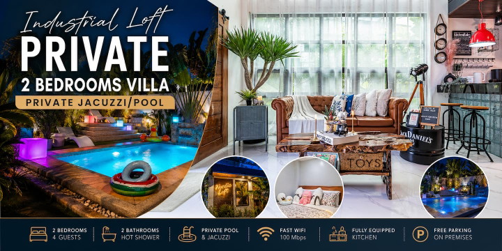 Industrial Loft Villa With Private Pool, Jacuzzi - Tagaytay