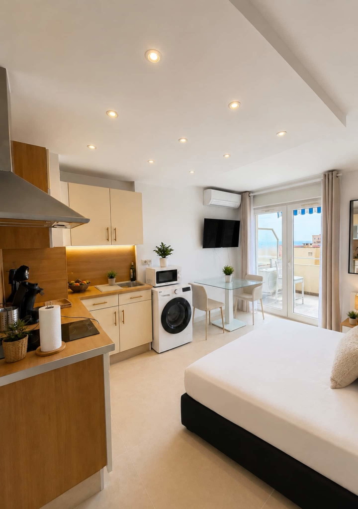 High Floor Sea View Comfy Studio A/c, Next To Mc - Beausoleil