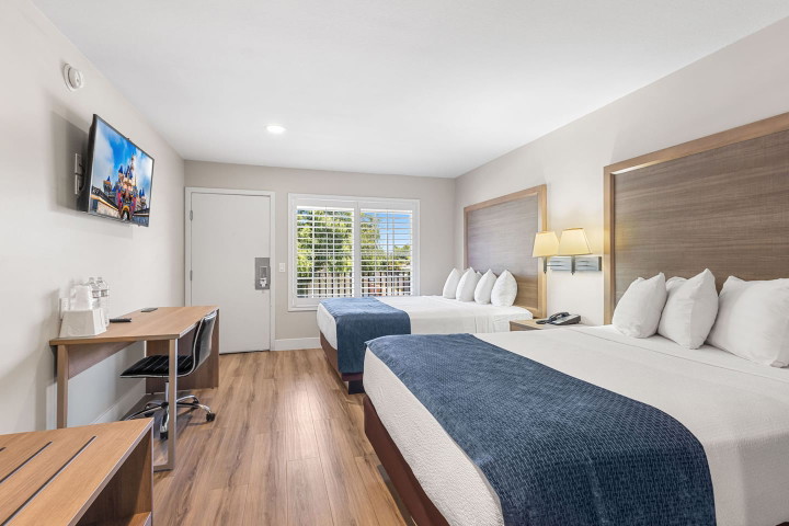 Private 2 Queen Beds In Boutique Hotel Disneyland - Orange