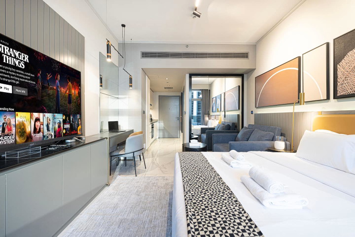 Cosy Studio | 7-min Walk Burj Khalifa & Dubai Mall - Dubái