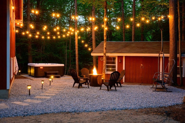 Relax Under The Stars | Hot Tub Fire Pit Deck - New Hampshire