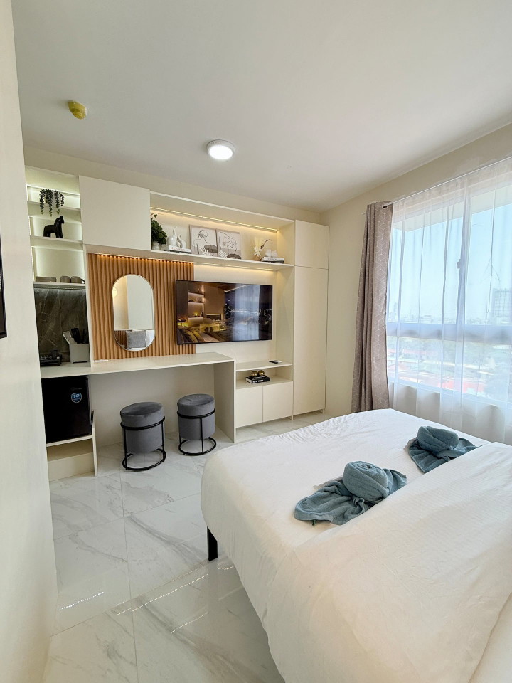Cozy City Suite: Huge Tv, Fast Wifi, Pool & Gym - Cebu City