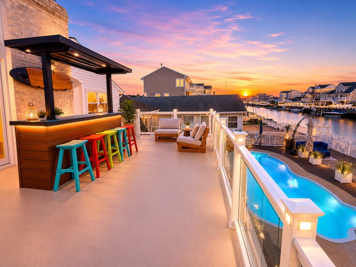 Waterfront+pool+roof Top Bar-8 Lbi Beach Passes - Jersey Shore, NJ