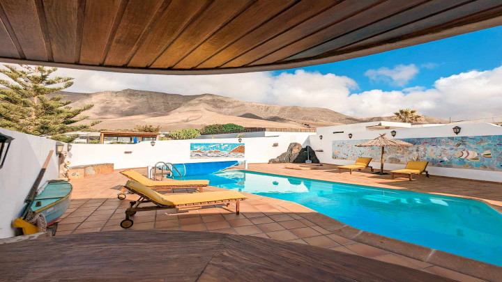 Bungalow Allende Famara Avec Piscine Privée Et A/c - Lanzarote