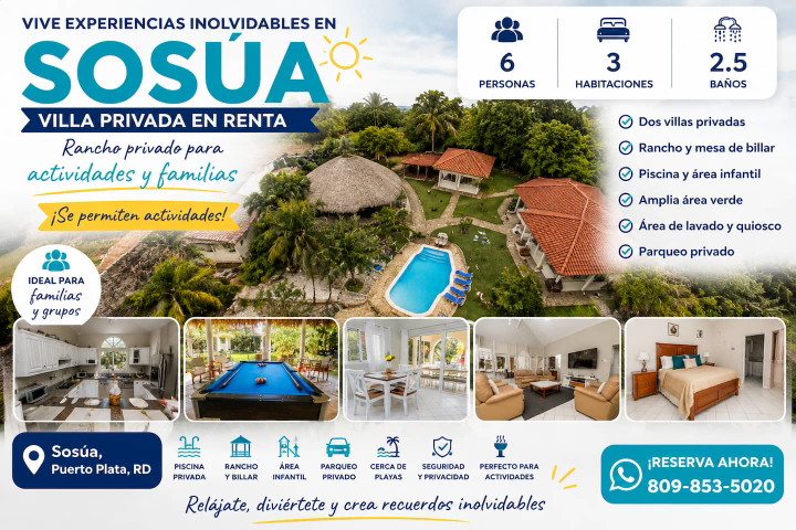 Ranch With Private Pool/6 Rooms. Bbq + Beach 6 Min - Sosúa