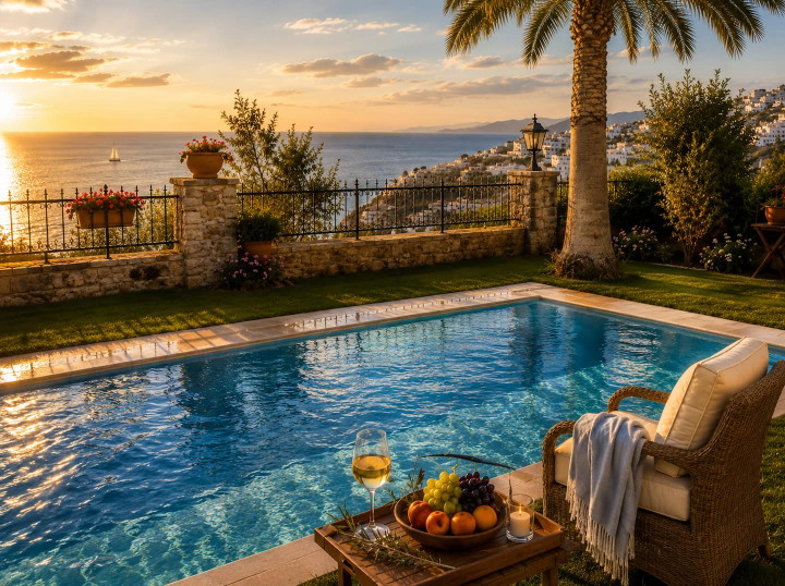 Aegean Sunset Villa | Heated Pool & Sandy Beach - Gümüşlük